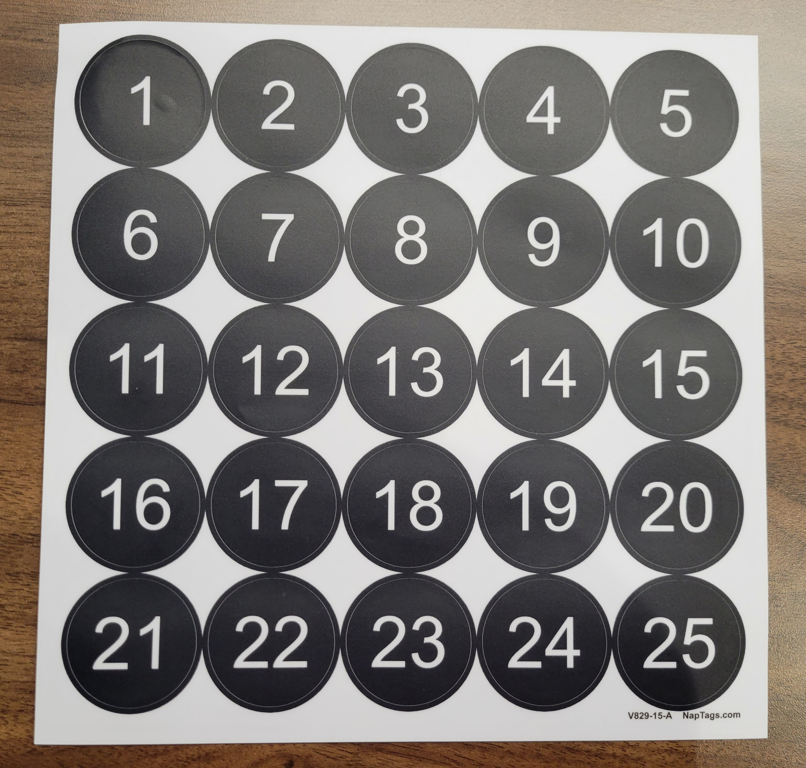 Adhesive Numbered Tags - NapTags