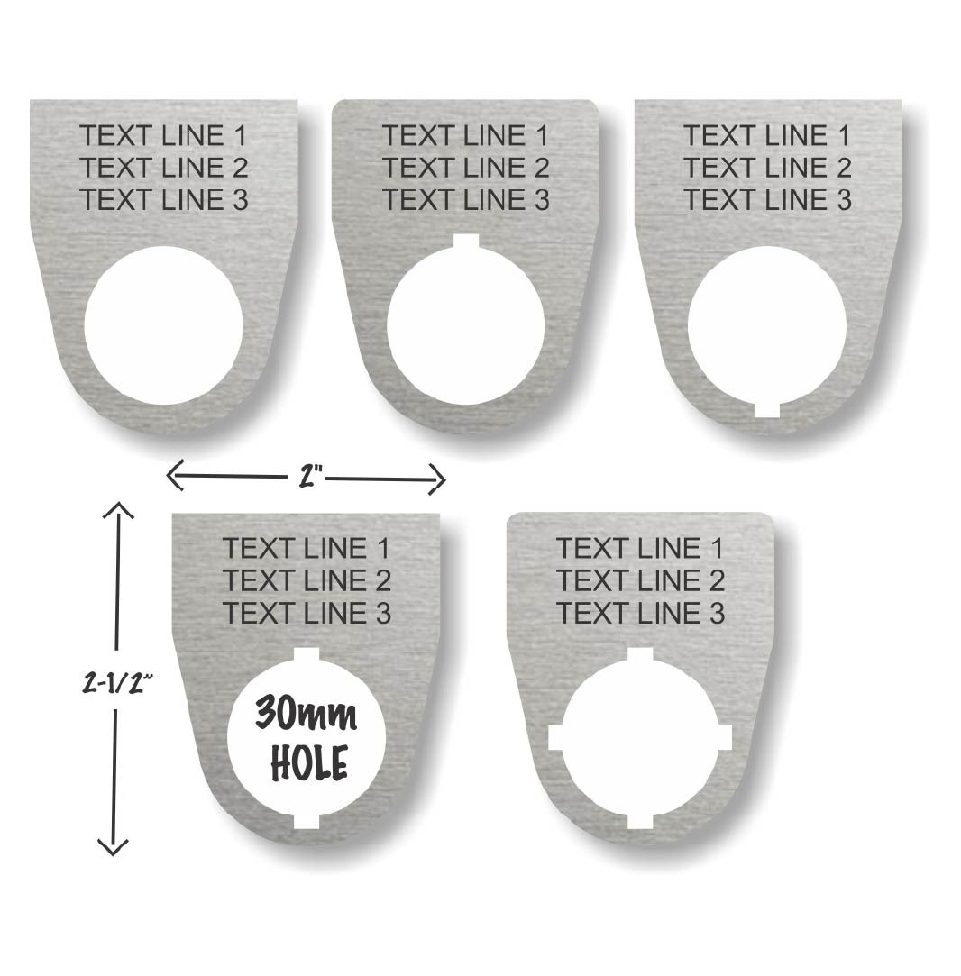 Stainless Steel Engraved Legend Plates - 30mm Triangle