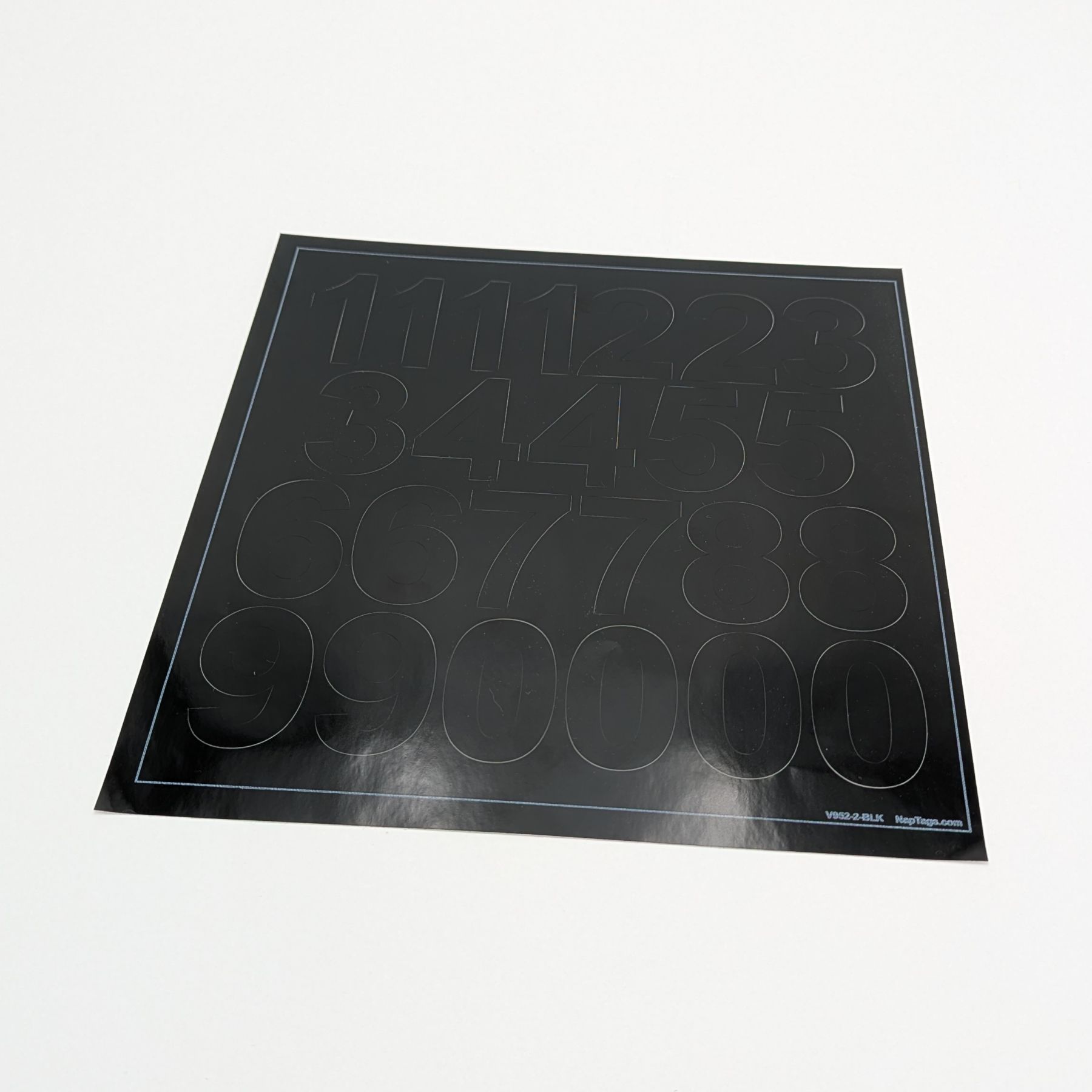 Vinyl Number Cutout Kit, Black and White Vinyl - NapTags