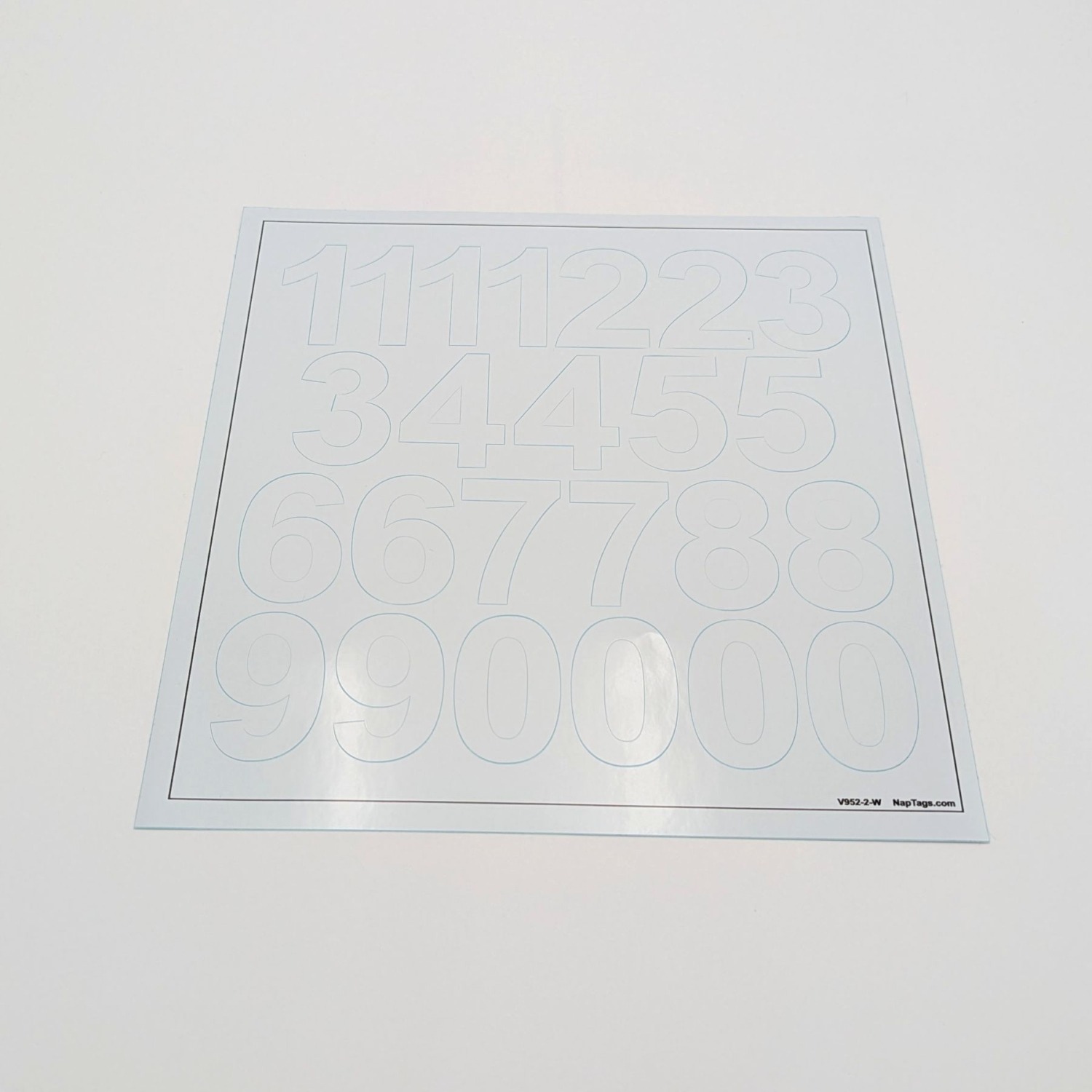 Vinyl Number Cutout Kit, Black and White Vinyl - NapTags