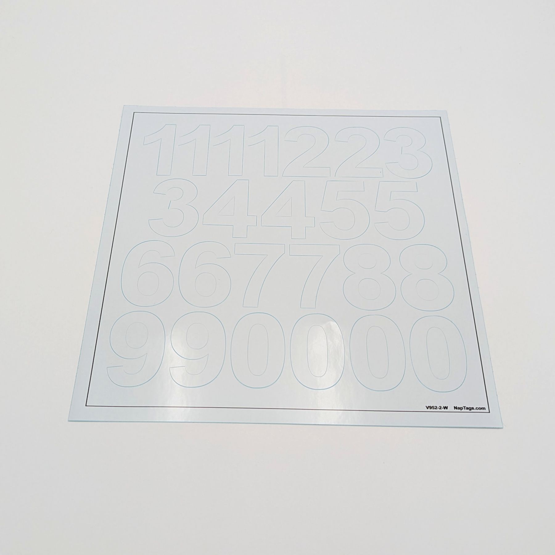 Vinyl Number Cutout Kit, Black and White Vinyl - NapTags