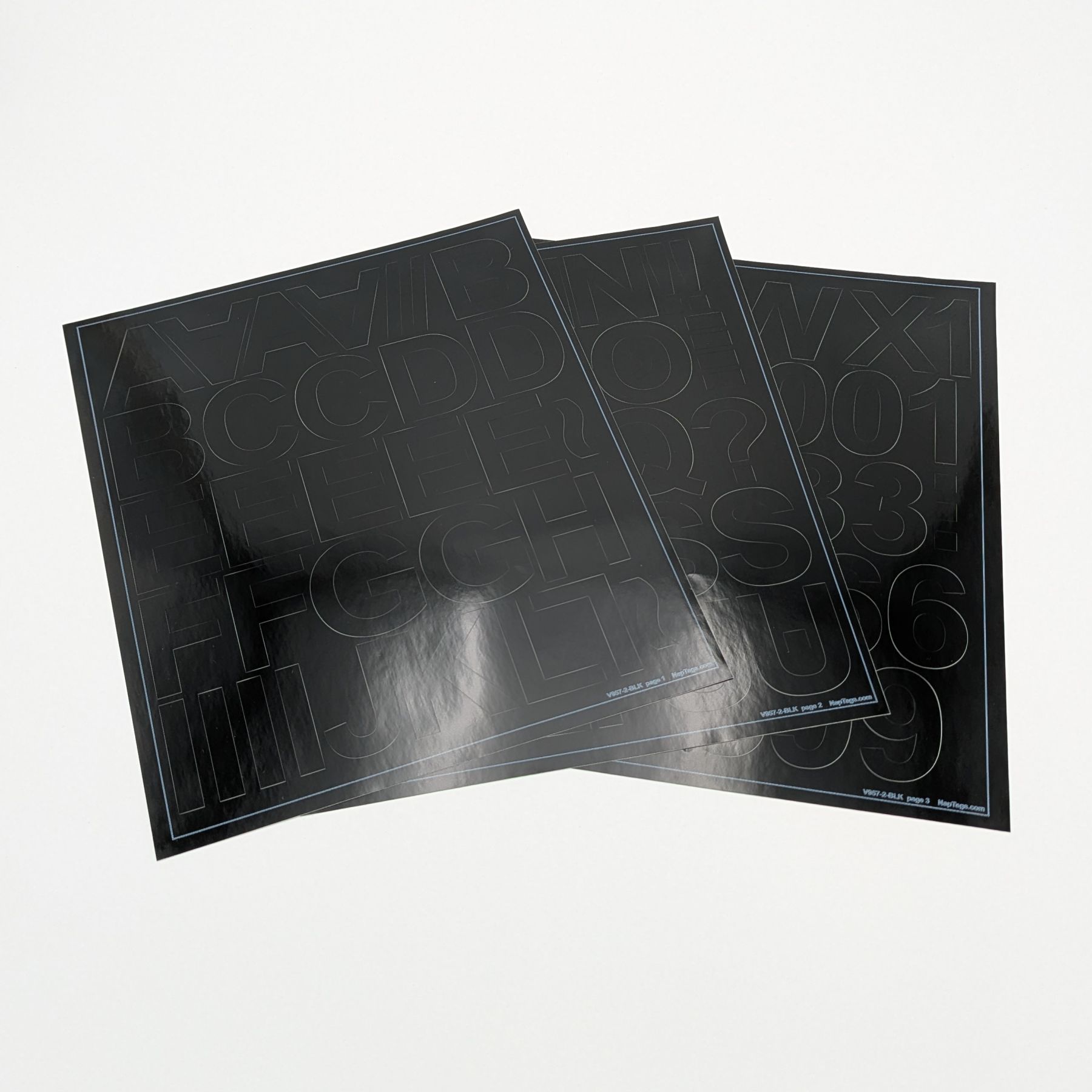 Vinyl Letter and Number Cutout Kit, Black and White Vinyl - NapTags